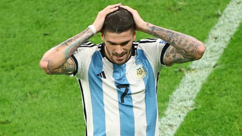 Rodrigo De Paul se convierte en el primer campeón del mundo funado por preferir ir a ver a su ...