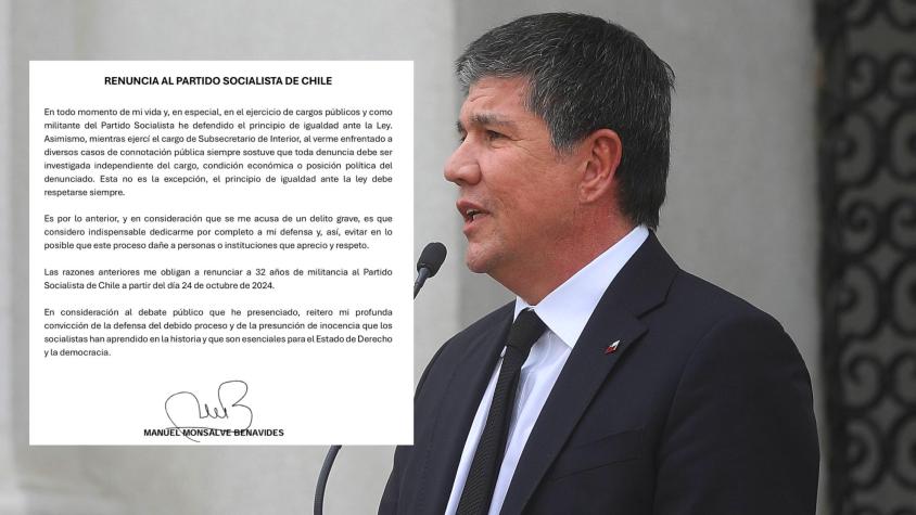 Qué dijo Manuel Monsalve en su carta de renuncia al PS | T13