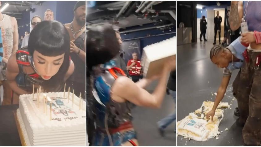 Katy Perry genera polémica tras lanzar pastel en su cumpleaños